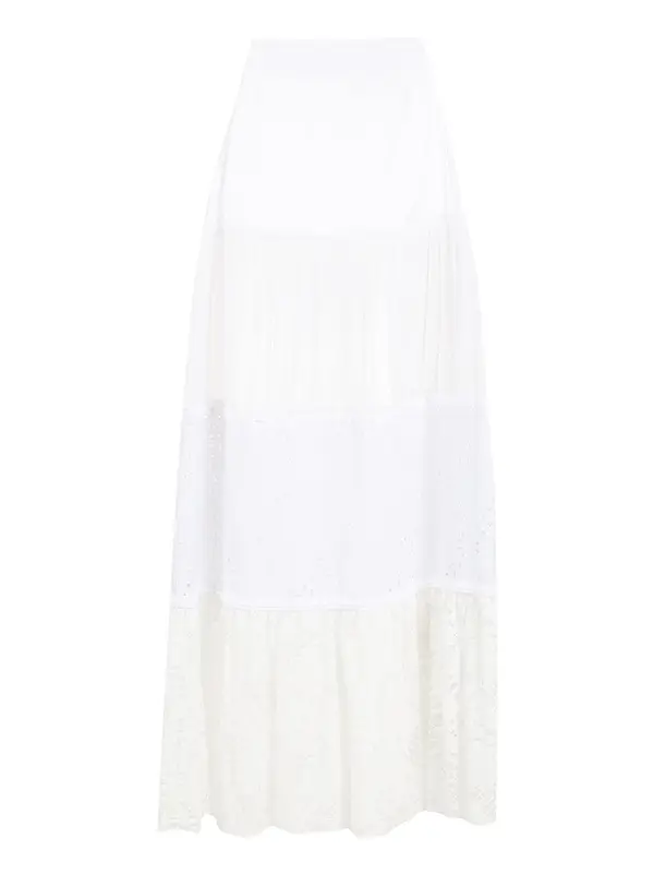 AMIR SLAMA Broderie Anglaise Full Skirt - White
