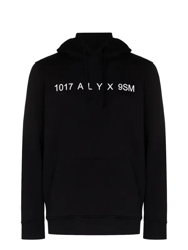 1017 Alyx 9sm Logo-print Drawstring Hoodie - Black