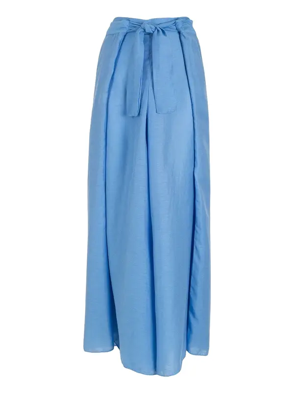 AMIR SLAMA Box-pleat Palazzo Pants - Blue