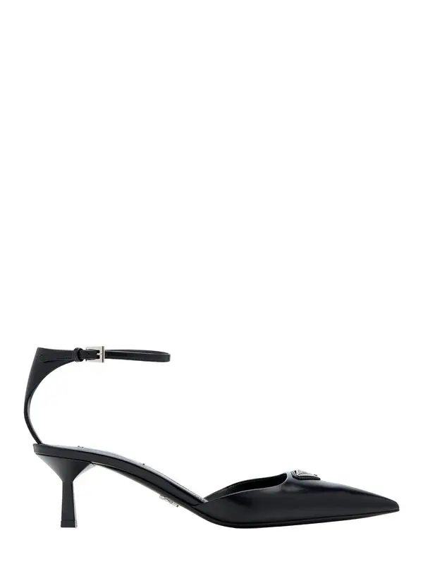 Prada Leather Slingback Pumps - Black