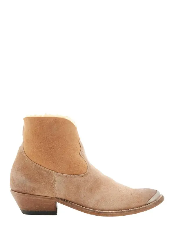 GOLDEN GOOSE Young Shearling-lined Suede Boots - Neutral
