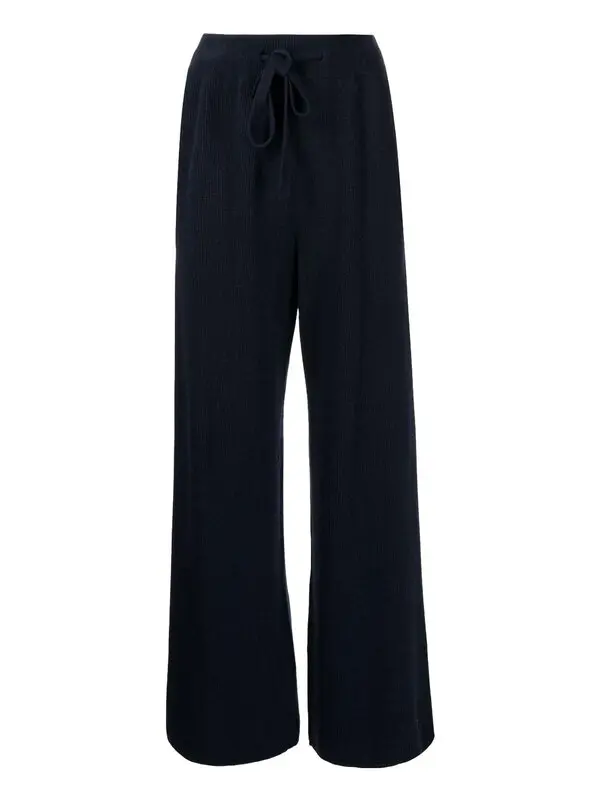 Nanushka Ribbed Wide-leg Trousers - Blue