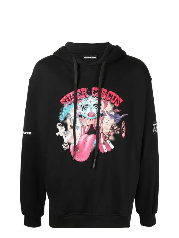 VISION OF SUPER Graphic-print Hoodie - Black