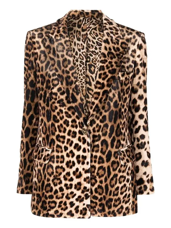 Philipp Plein Leopard-print Blazer - Brown