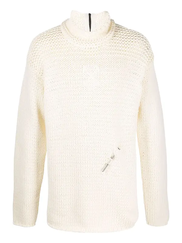 Off-White Nail Detail High-neck Jumper - Neutrals