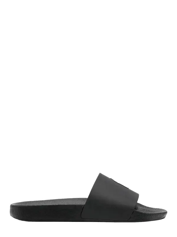 Polo Ralph Lauren Logo-print Slip-on Sandals - Black