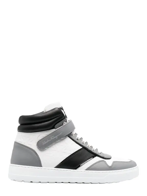 FERRAGAMO Logo-print Hi-top Sneakers - White
