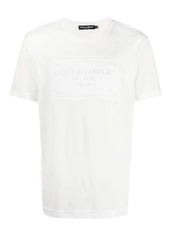 Dolce & Gabbana Logo-embossed Cotton T-shirt - White