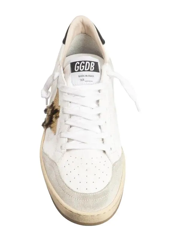 GOLDEN GOOSE Ball Star Low-top Sneakers - White/leopard