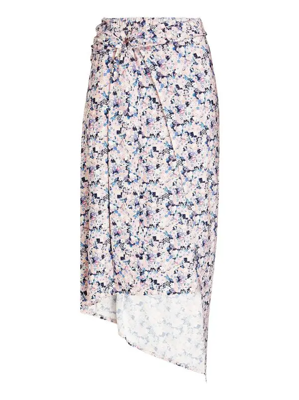 Rabanne Floral-print Stretch-jersey Wrap Skirt - Pastel Pink