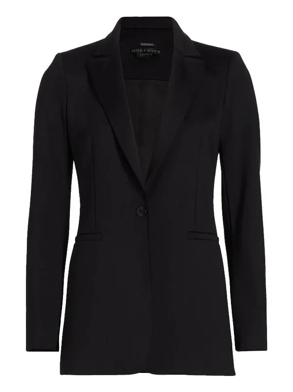 Alice + Olivia Breann Long Fitted Blazer - Black