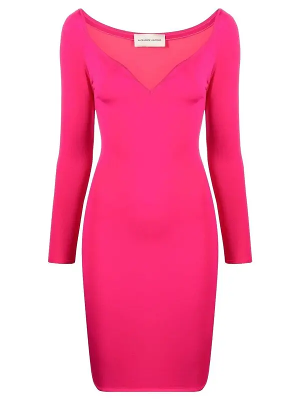 Alexandre Vauthier Plunging V-neck Midi Dress - Pink