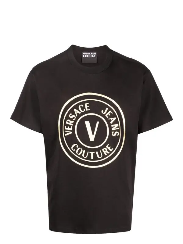 Versace Logo-print Crew Neck T-shirt - Black
