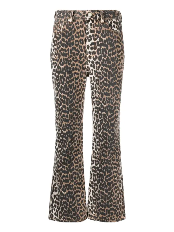 GANNI Betzy Leopard-print Jeans - Neutrals
