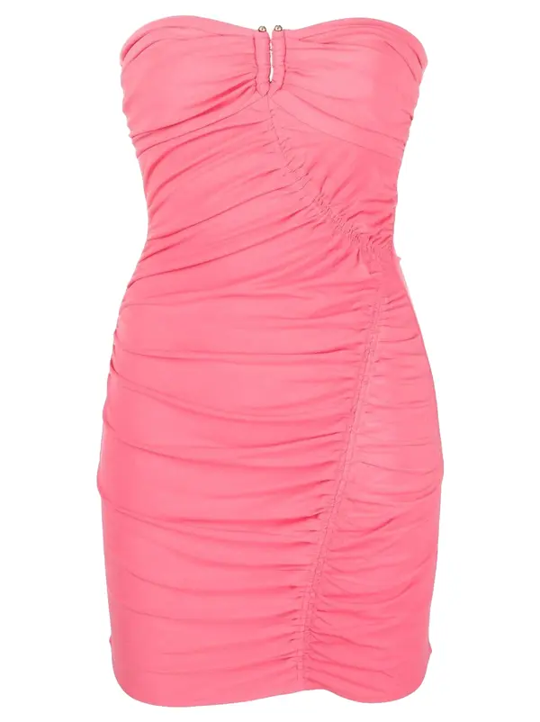SELF-PORTRAIT Ruched Strapless Dress - Pink