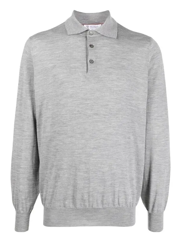 Brunello Cucinelli Knitted Polo Shirt - Grey