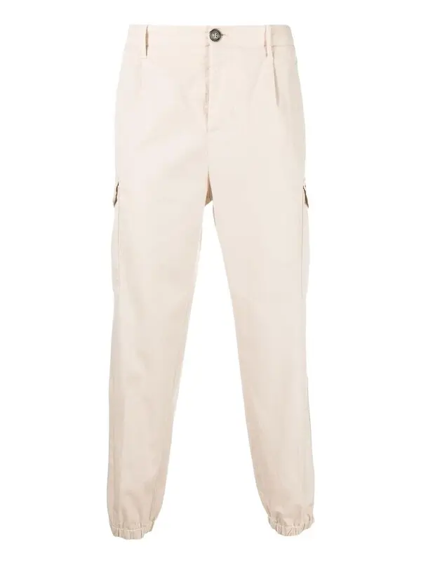 Brunello Cucinelli Pressed-crease Multi-pocket Straight-leg Trousers - Neutrals