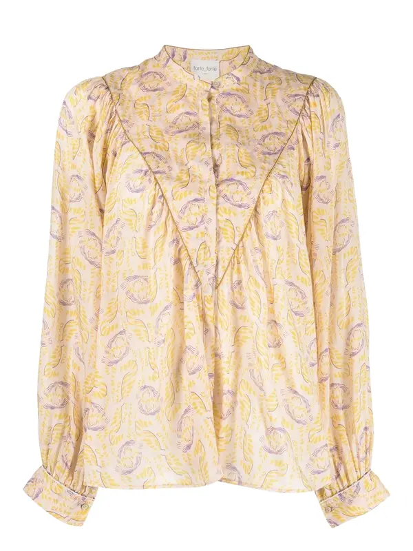 FORTE_FORTE Abstract-print Blouse - Neutrals