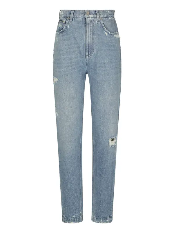 Dolce & Gabbana Ripped Detail Jeans - Blue