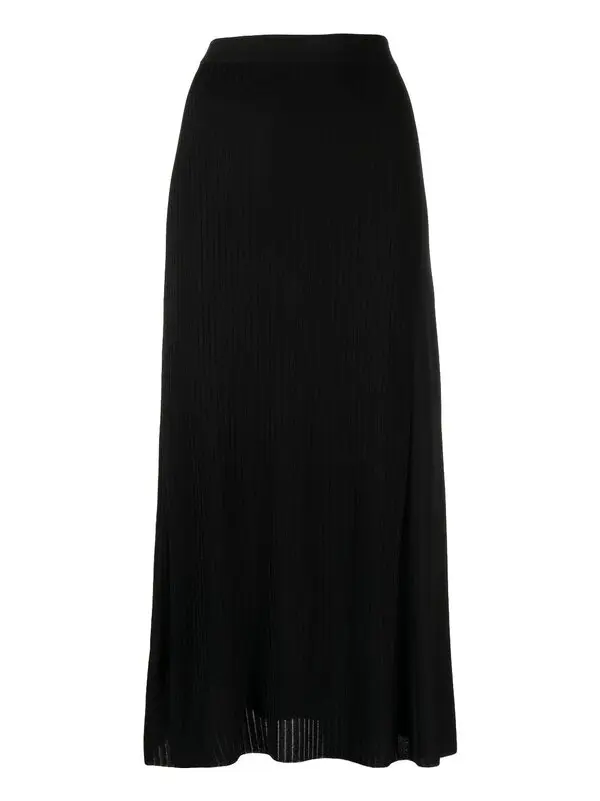FERRAGAMO Ribbed-knit A-line Skirt - Black