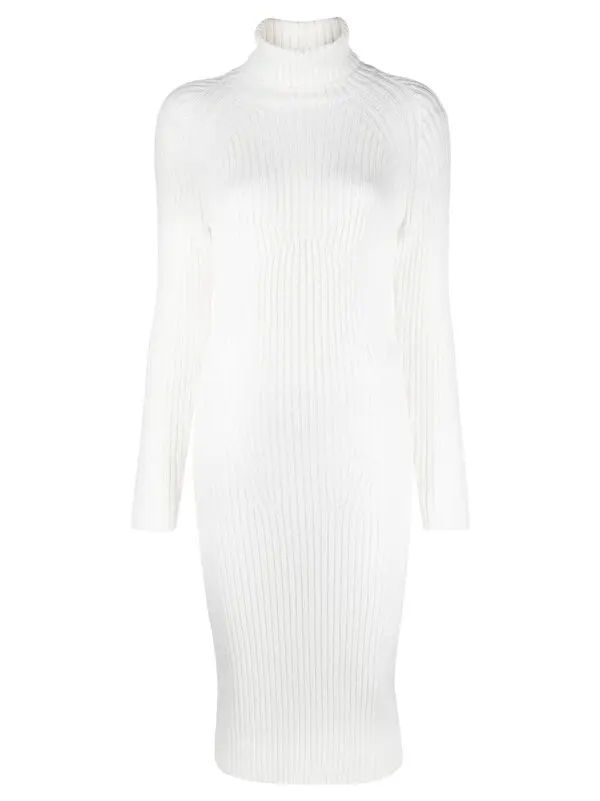 TOM FORD Ribbed Roll-neck Dress - White