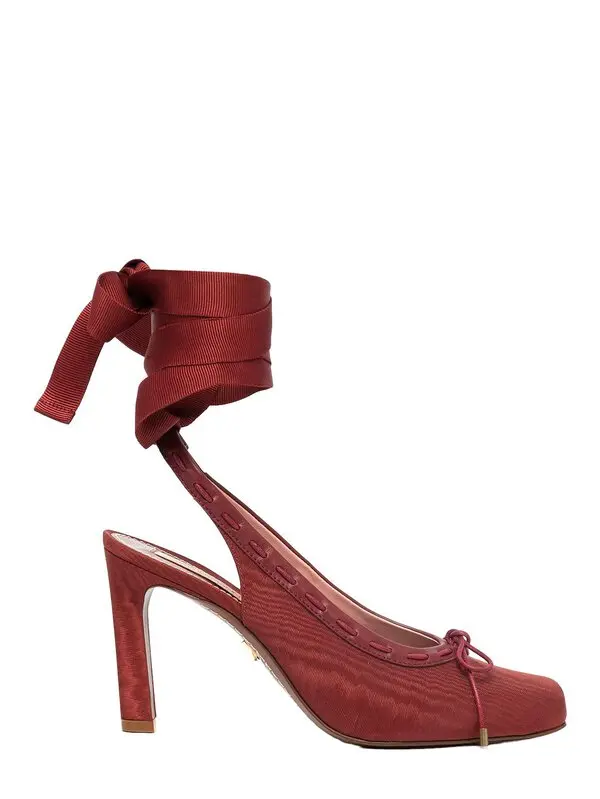 Zimmermann Slingback Ballerina Pumps With Ribbon Fastening - Red