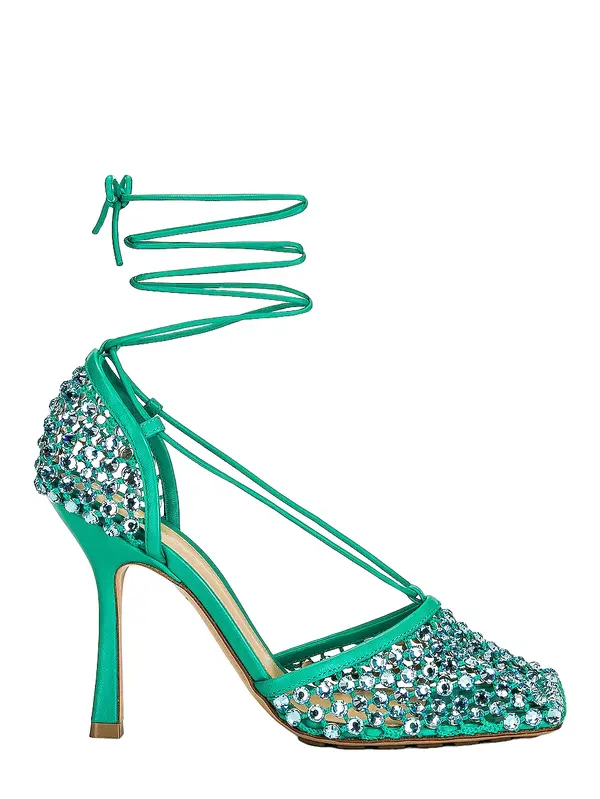 Bottega Veneta Stretch Lace-up Sandals - Acid Turquoise