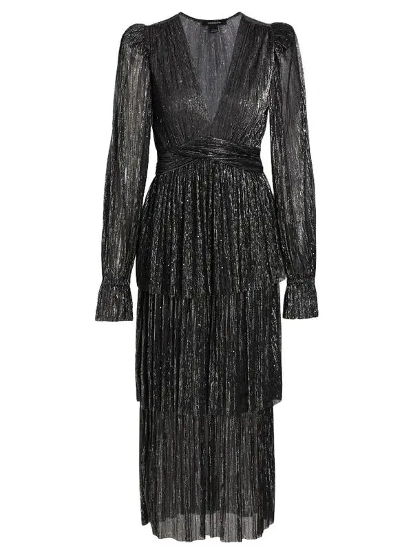 SABINA MUSAYEV Marais Sequin Knit Midi-dress - Black