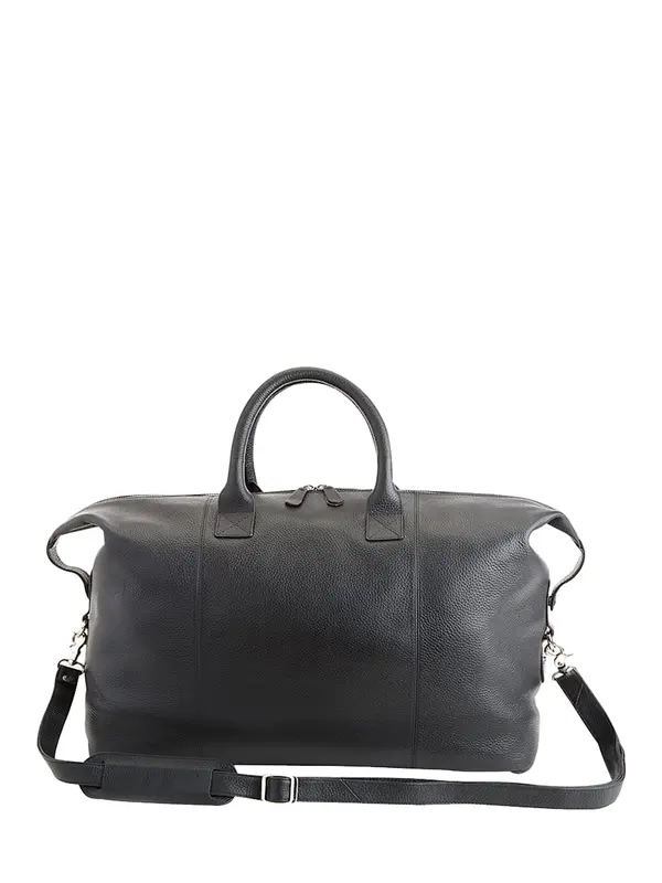 ROYCE NEW YORK Monogrammed Leather Duffle Bag - Black
