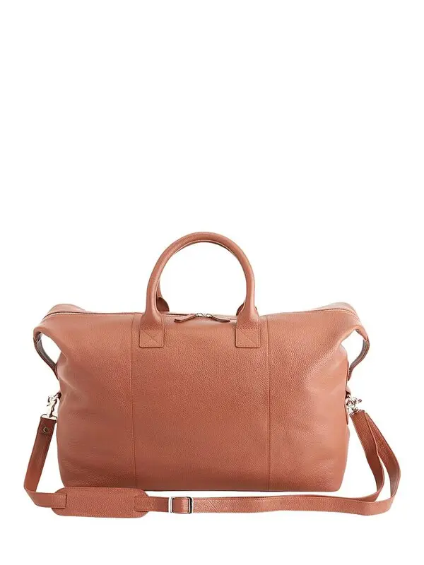 ROYCE NEW YORK Monogrammed Leather Duffle Bag - Tan