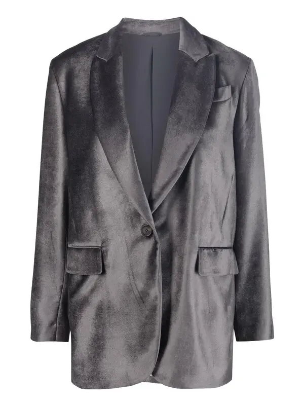 Brunello Cucinelli Chain-trim Single-breasted Blazer - Grey