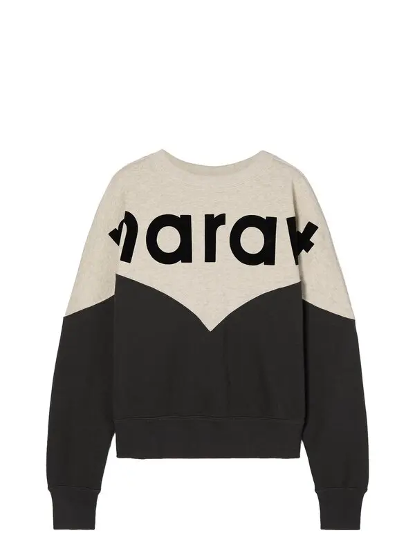 MARANT ETOILE Houston Flocked Cotton-blend Sweatshirt - Black