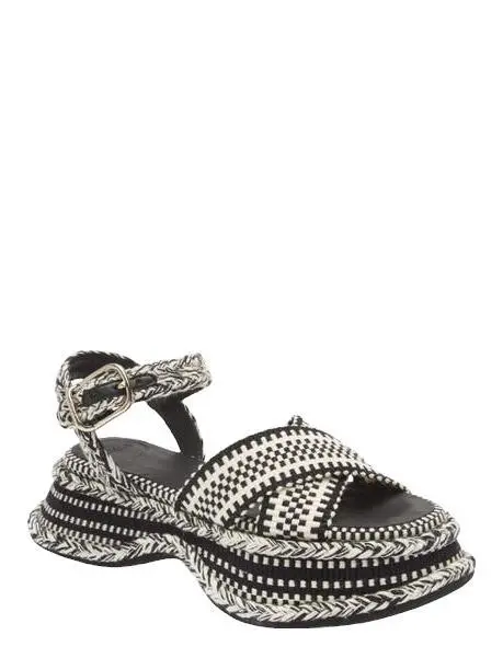 Chloé Meril Woven Platform Sandal - White/black