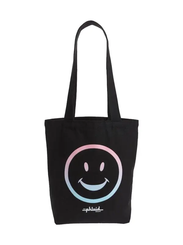 THE PHLUID PROJECT Smiley Face Tote - Black Cloud
