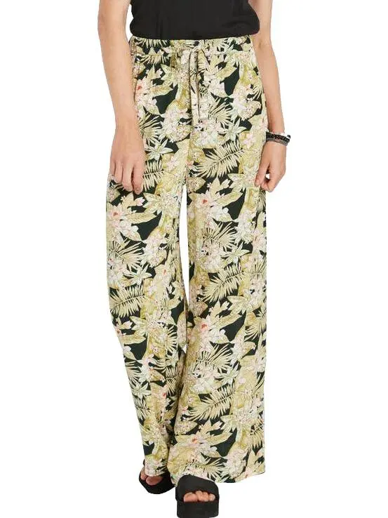 Volcom Frondly Fire Wide Leg Pants - Black Combo