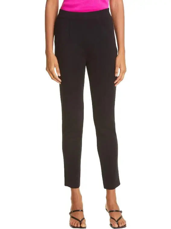 Misook Slim Leg Knit Trousers - Black