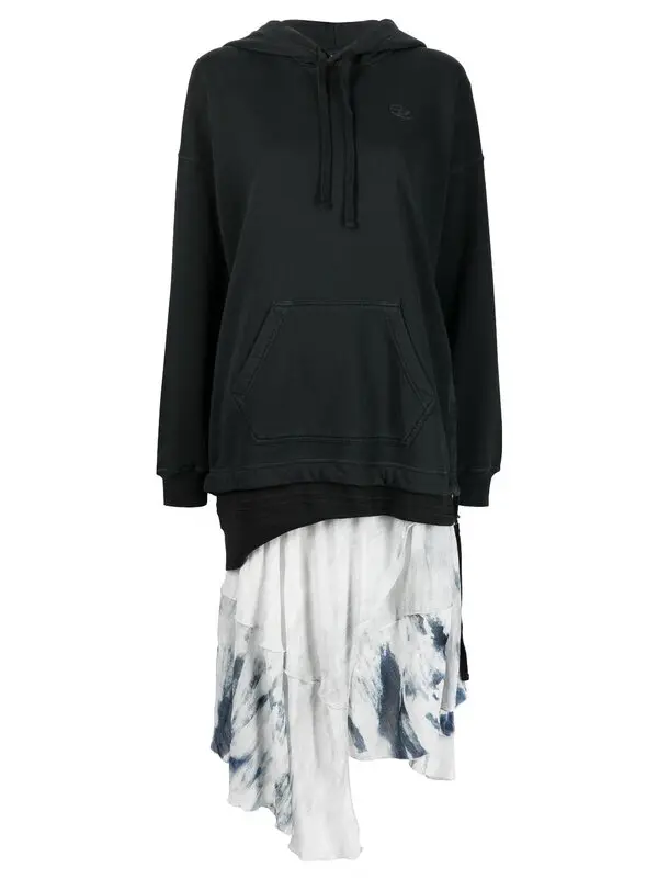 DIESEL® Asymmetric Hooded Dress - Black