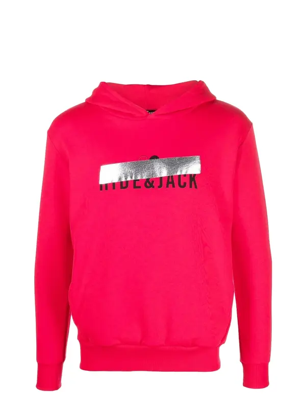 HIDE&JACK Taped-logo Cotton Hoodie - Red