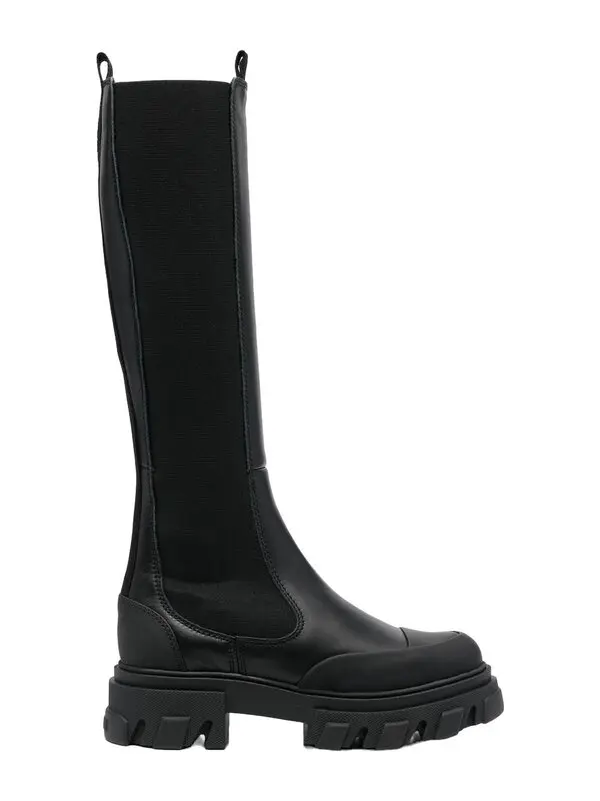 GANNI Knee-high Chelsea Boots - Black