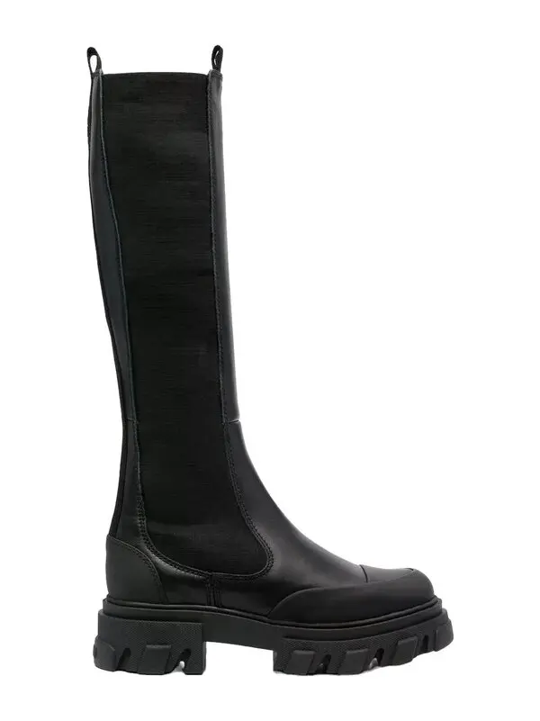 GANNI Knee-high Chelsea Boots - Black
