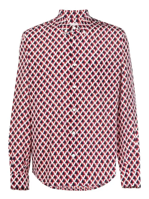 Valentino Garavani Veehive-print Silk Shirt - White