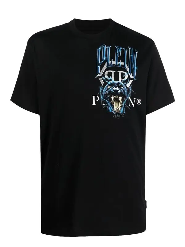 Philipp Plein Logo Print T-shirt - Black