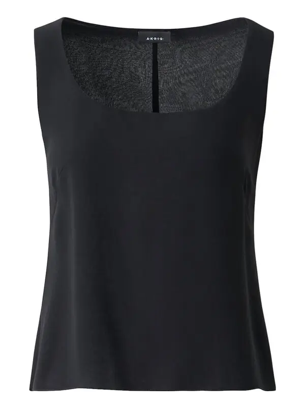 Akris Scoop-neck Sleeveless Tank Top - Black
