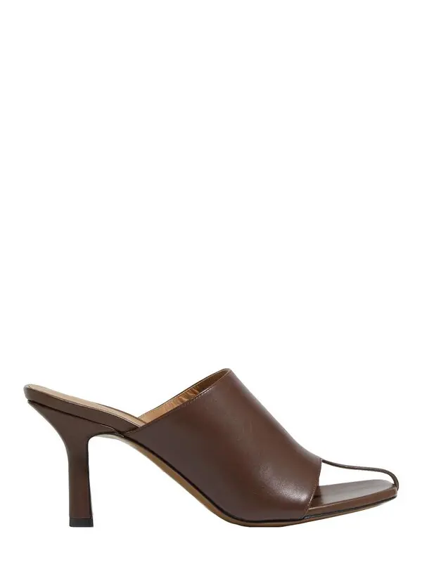 NEOUS Jumel 80 Leather Mules - Chocolate