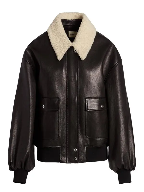 Khaite Shellar Leather Jacket - Black