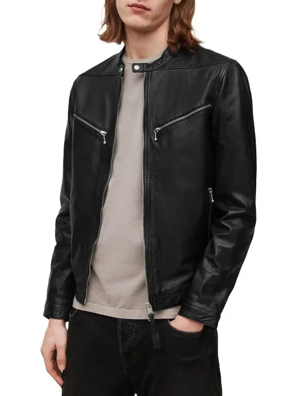 ALLSAINTS Palm Leather Moto Jacket - Black