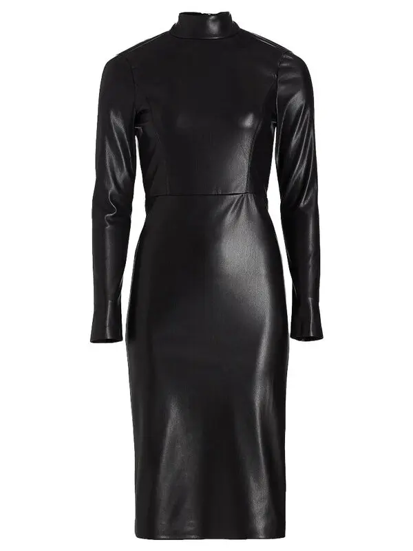 Alice + Olivia Delora Faux Leather Sheath Dress - Black