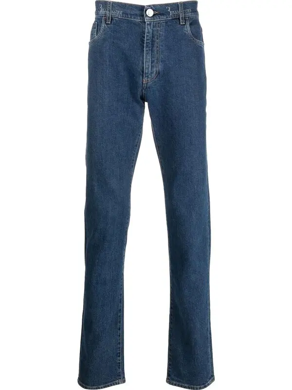 BILLIONAIRE Logo-waist Straight-leg Jeans - Blue