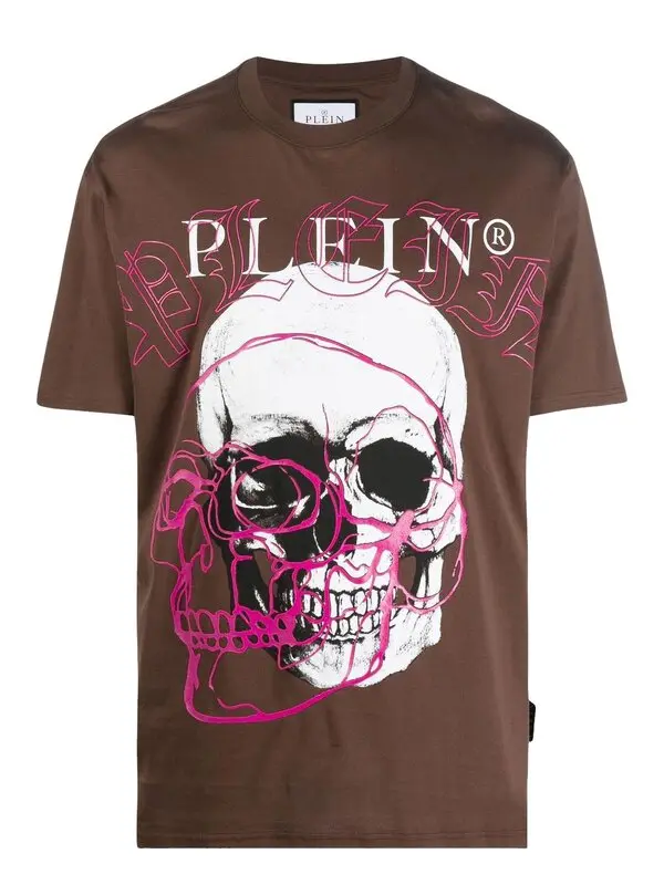 Philipp Plein Round Neck T-shirt - Brown