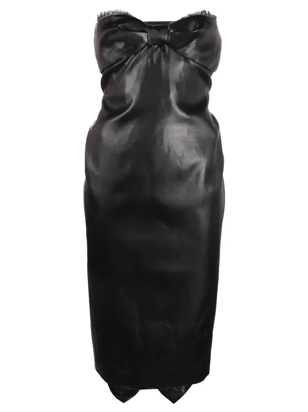 Saint Laurent Strapless Midi Dress - Black